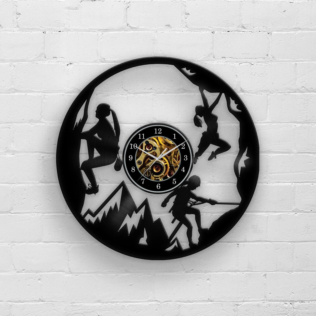 Vinyl Clock for Rock Climbing Women Alpinist Adventurer Bouldering ...