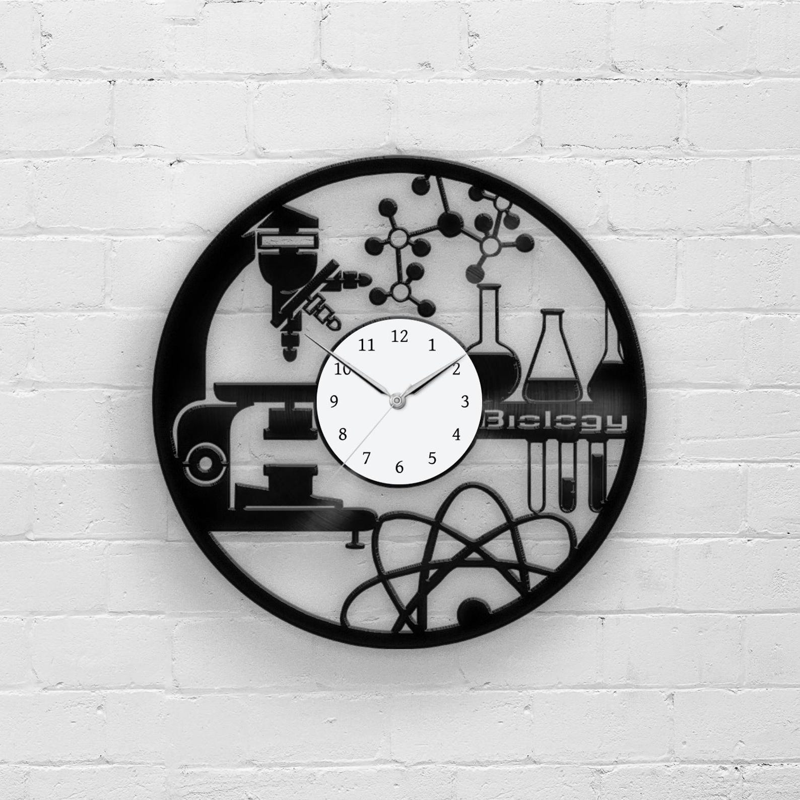 Сhemistry Vinyl Record Сlock, Science Gifts, Biology Wall Clock ...