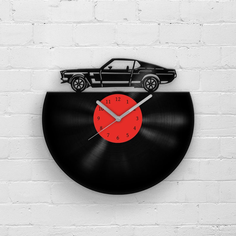 Vintage Car Vinyl Record Clock: Retro Garage Wall Art for Automotive ...