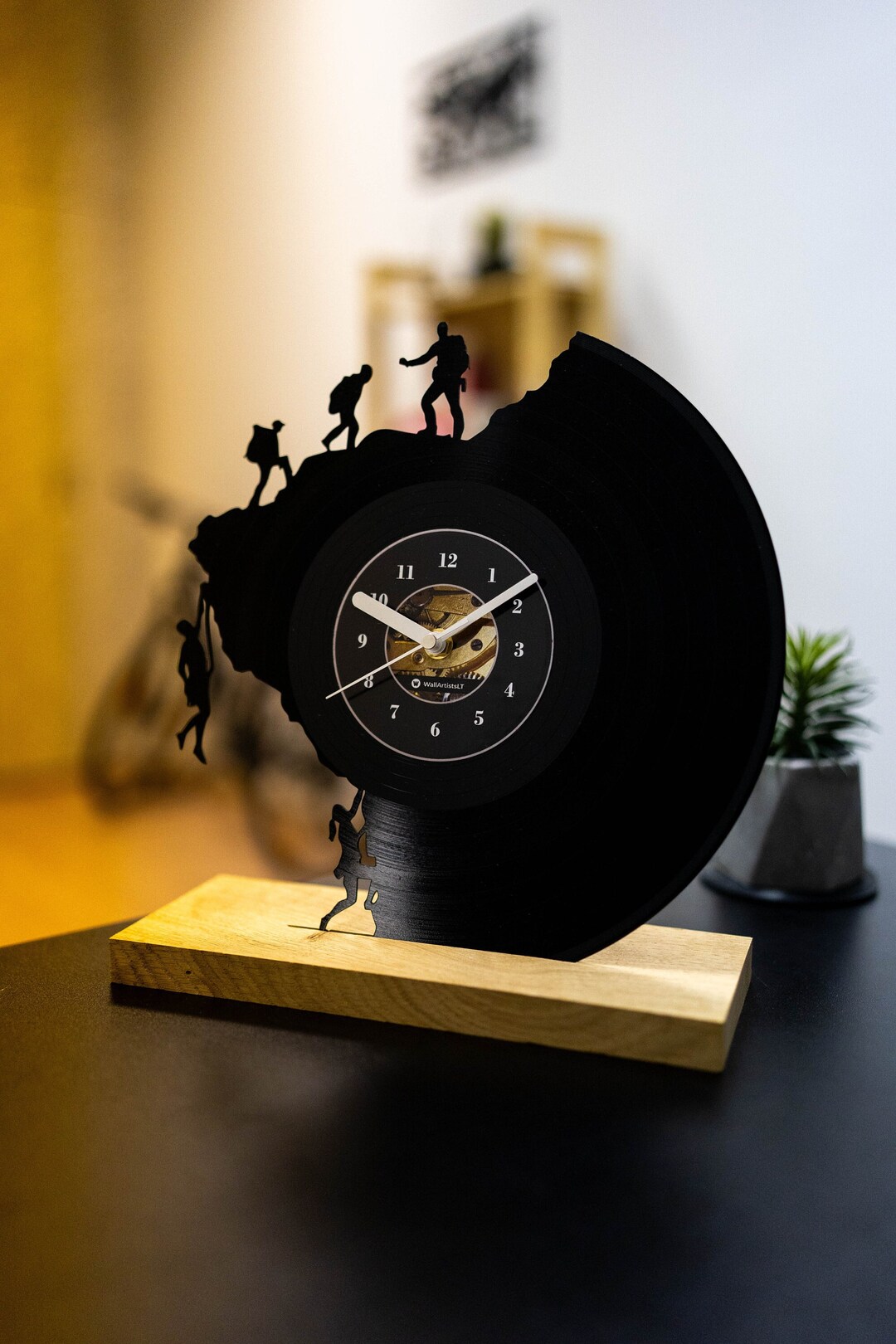 Gift for Climbing Men Vinyl Clock Climber Gift for Him Adventurer Wall ...
