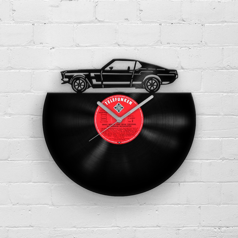 Vintage Car Vinyl Record Clock: Retro Garage Wall Art for Automotive ...
