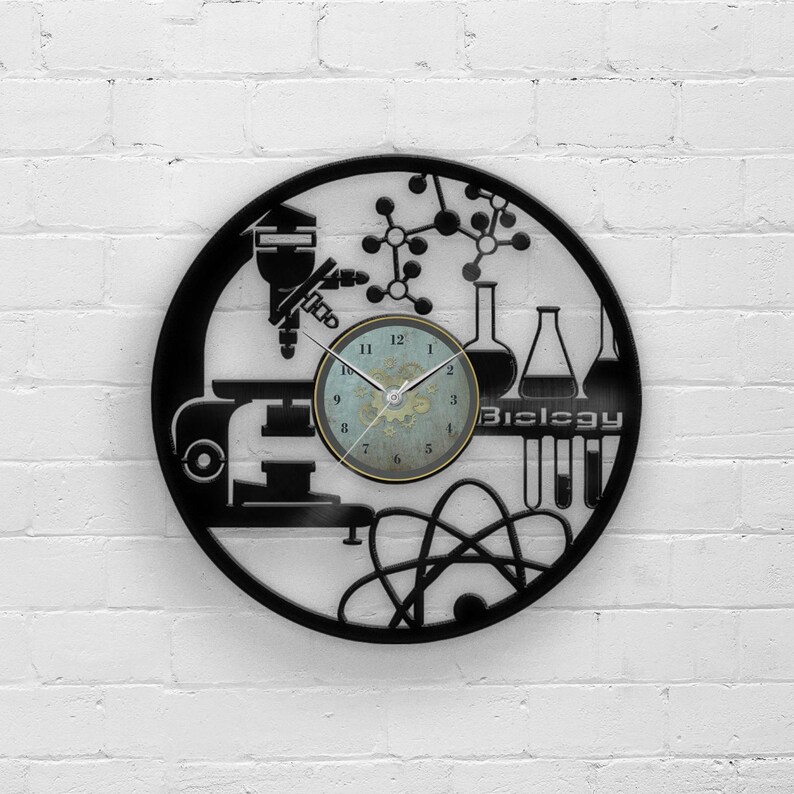 Сhemistry Vinyl Record Сlock, Science Gifts, Biology Wall Clock ...