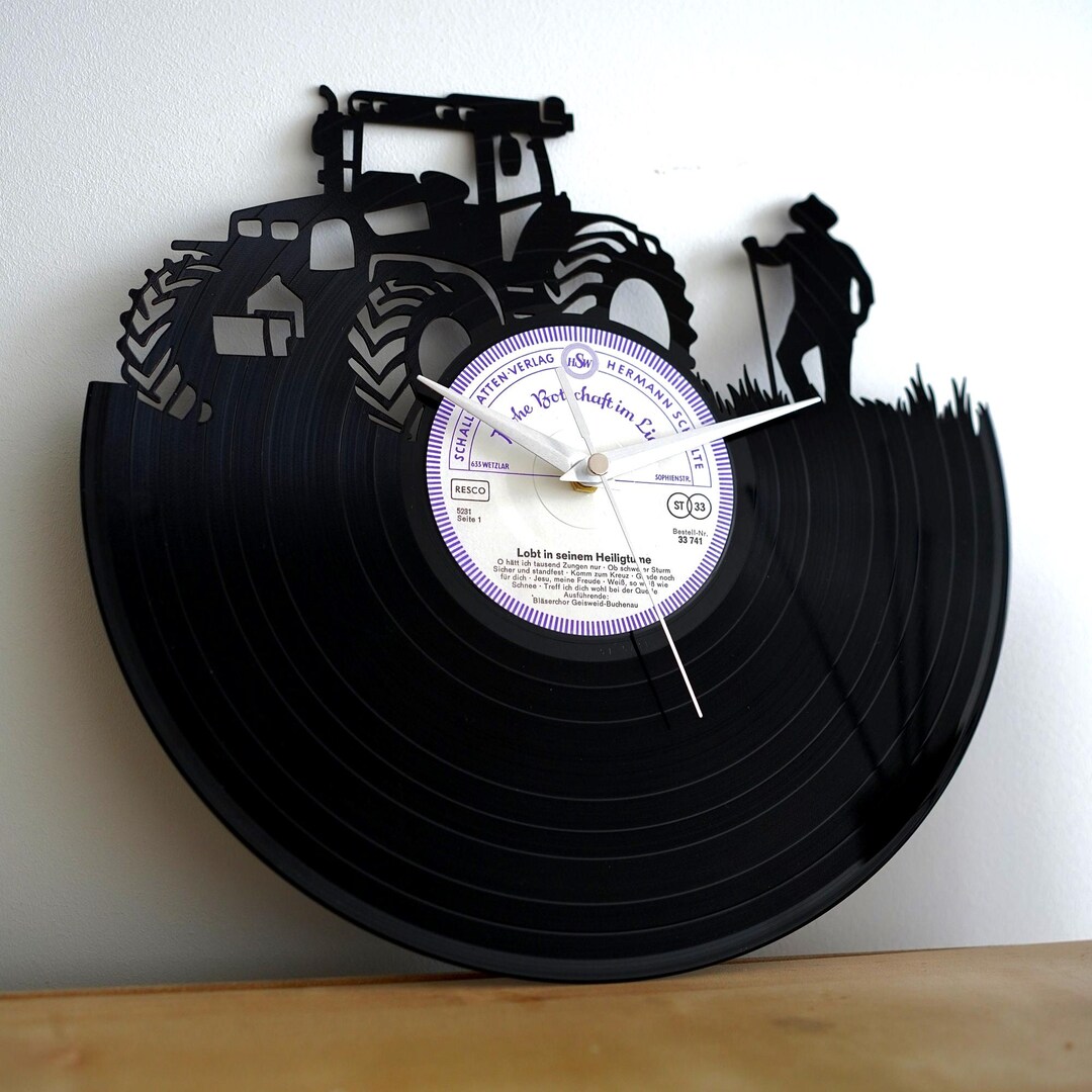 Tractor Vinyl Record Wall Clock: Rustic Farmhouse Decor, Unusual ...