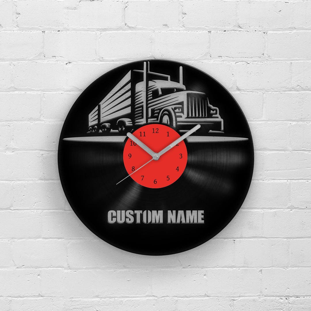 Custom Vinyl Record Wall Clock, Personalized Truck Driver Gift ...