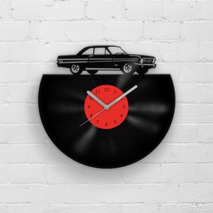 Vintage Car Vinyl Clock Classic Vehicle Silhouette Klassischer Fächer ...