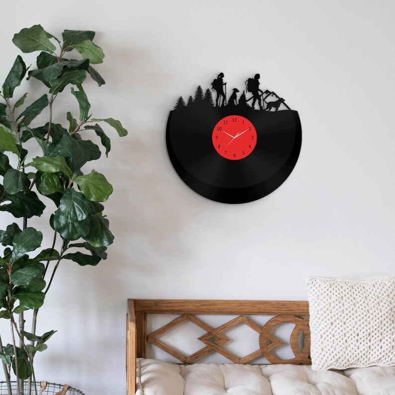 Hiking Enthusiast Vinyl Record Clock, Nature Lover Wall Decor, Hiking ...