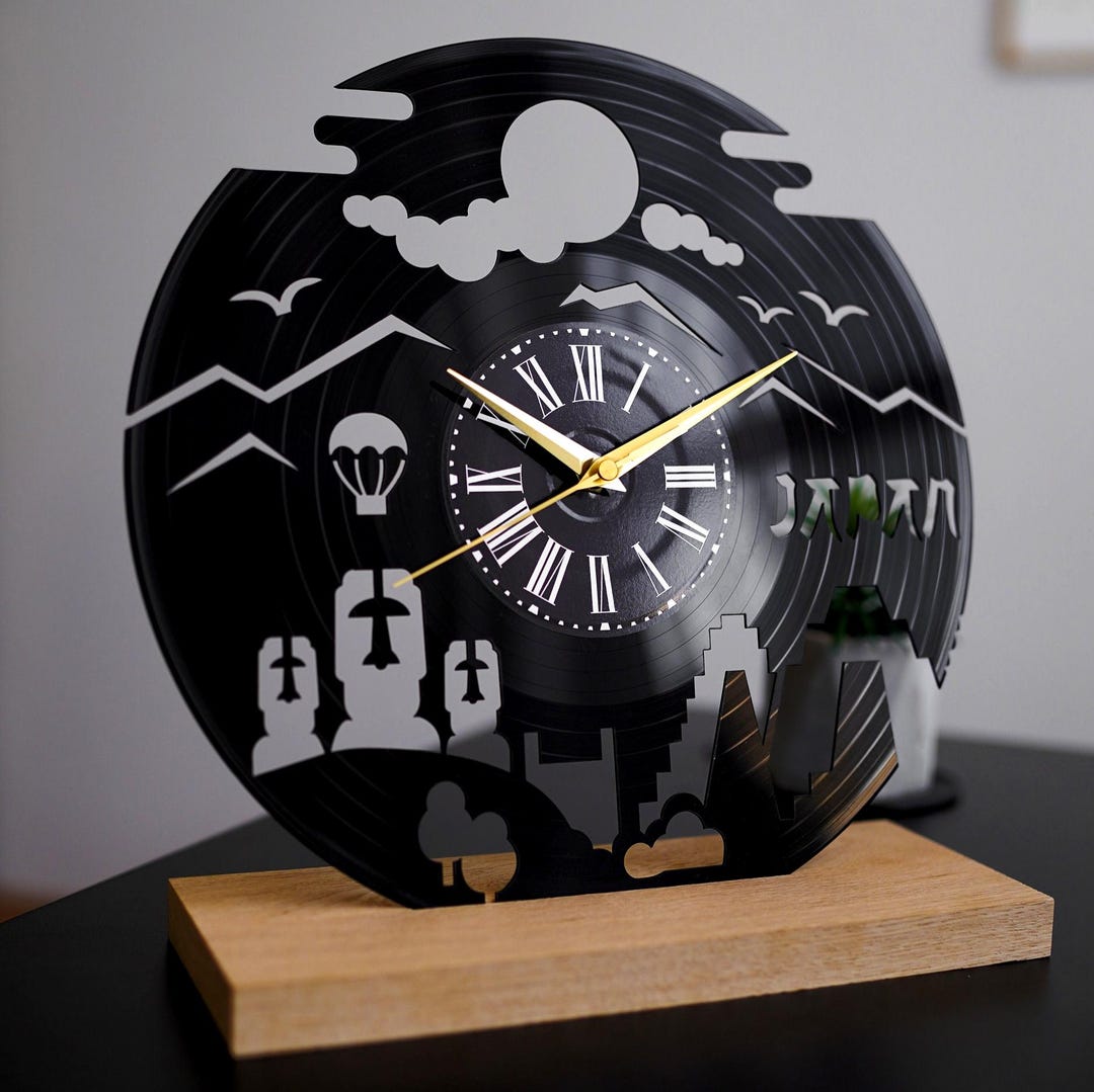 Japanese Vinyl Record Clock, Office Desktop Clock, Desk Circle Clock ...