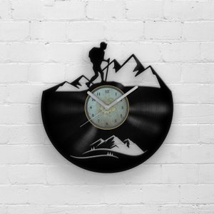 Hiking Wall Decor, Climbing Men, Vinyl Clock, Mountain, Best Gifts for ...
