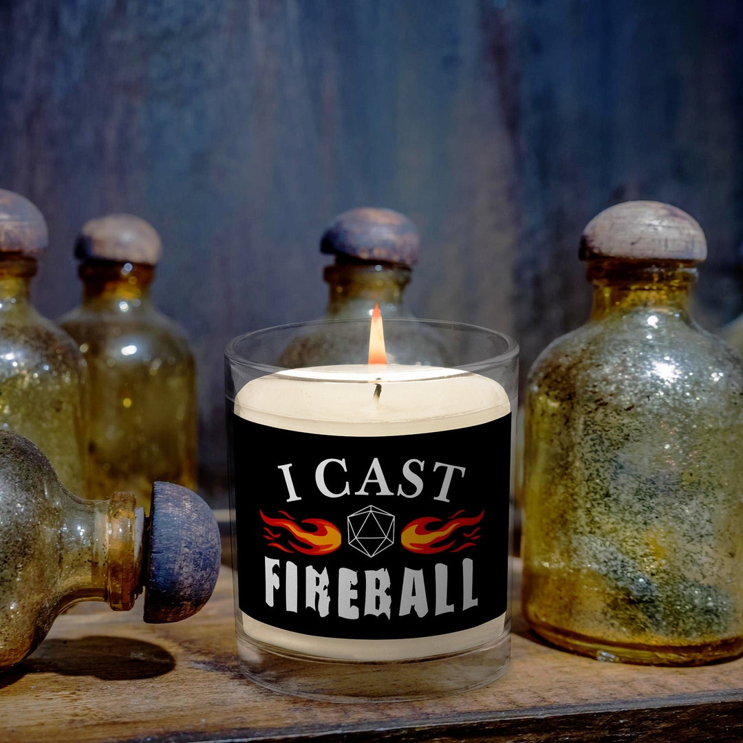 I Cast Fireball D&D Themed Glass Jar Soy Wax Candle | Dungeons and ...