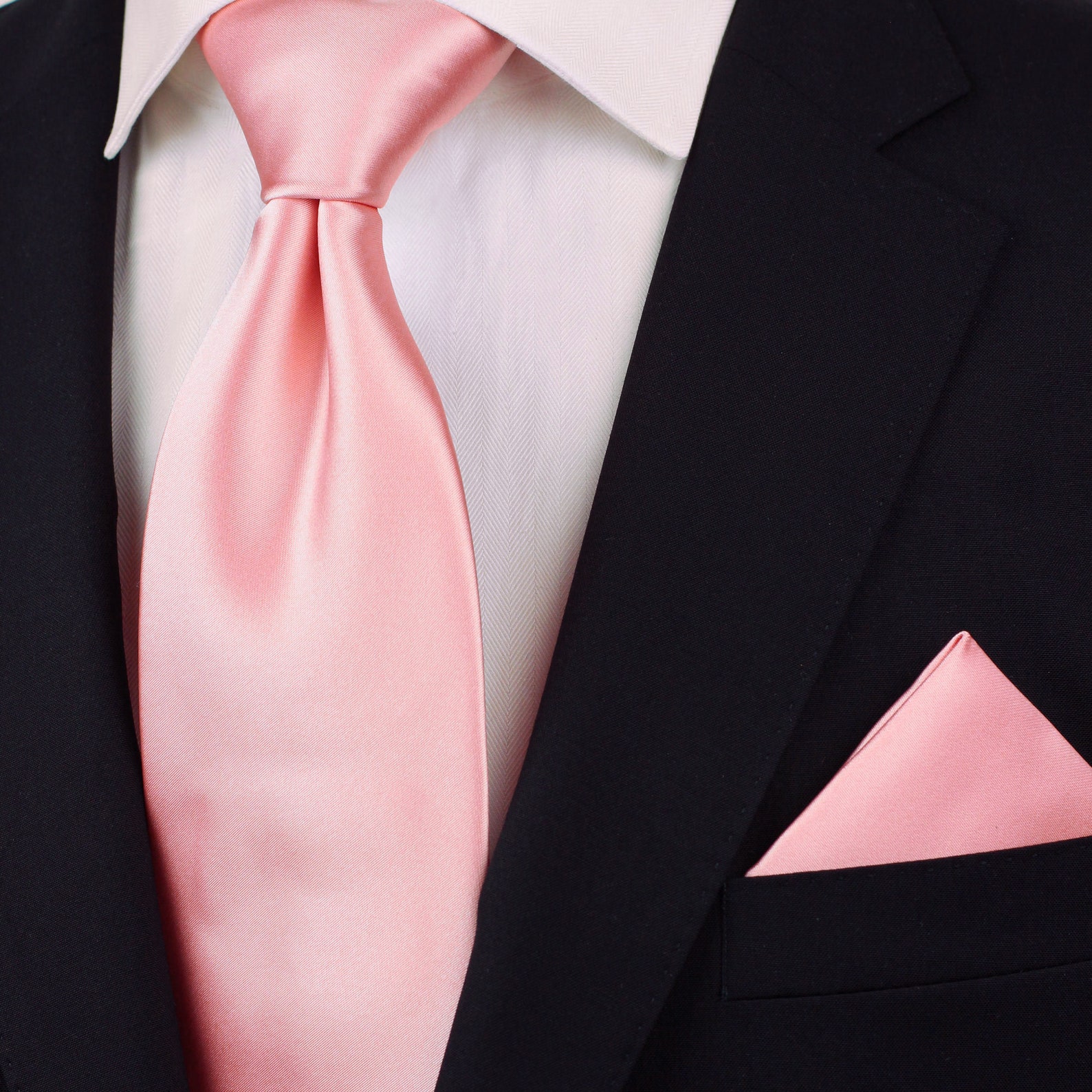 Petal Pink Pocket Square | Men's Pocket Hanky in Petal Pink | Satin ...
