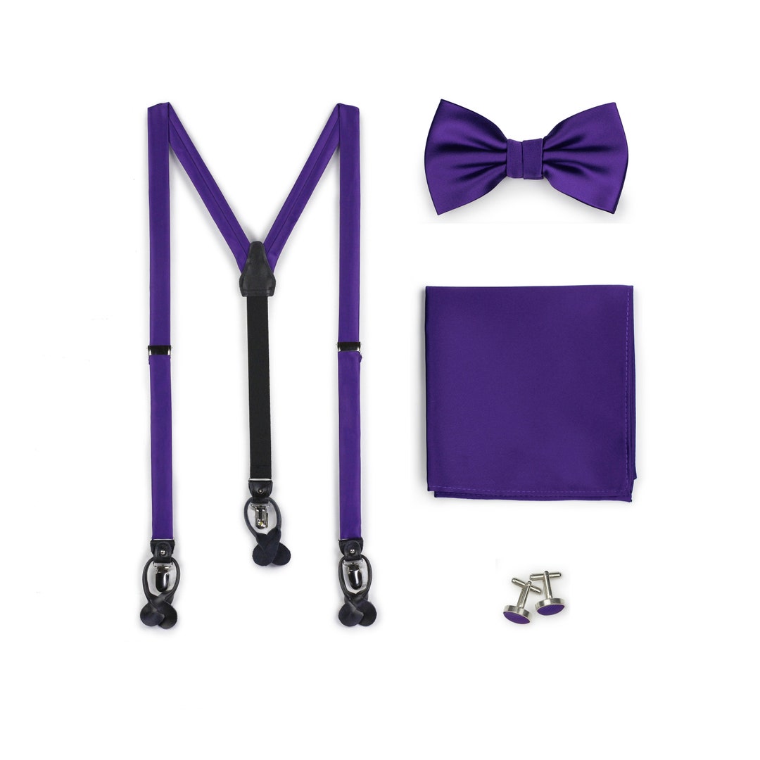 Regency Purple Suspender + Bow Tie Set | Wedding Suspender, Bow Tie ...
