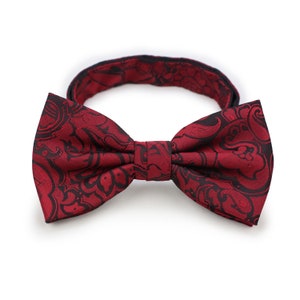 Wine Red Tie Set | Wine Red Paisley Tie and Pocket Square Set | Formal ...