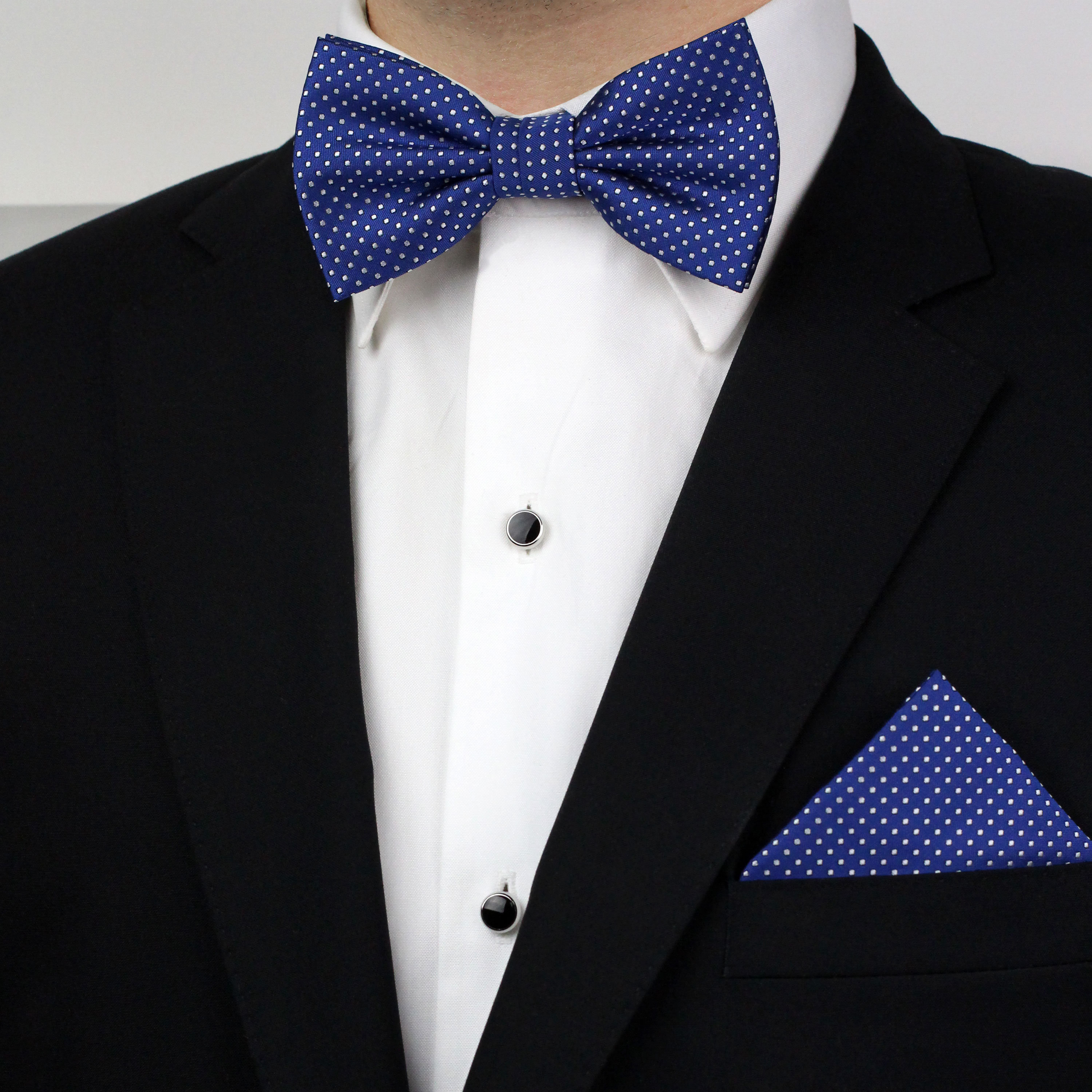 Royal Blue Bow Tie Set | Mens Bow Ties and Pocket Squares in Royal Blue ...