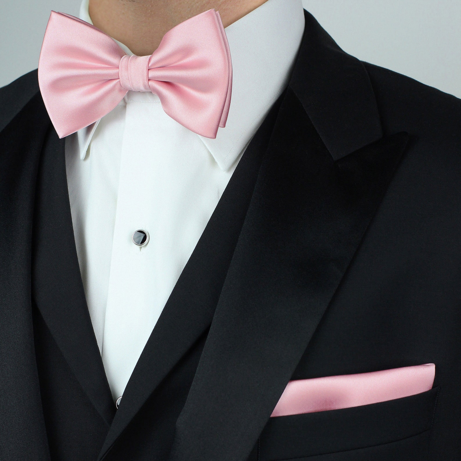 Petal Pink Bow Tie and Pocket Square Set Matching Tie Set of - Etsy