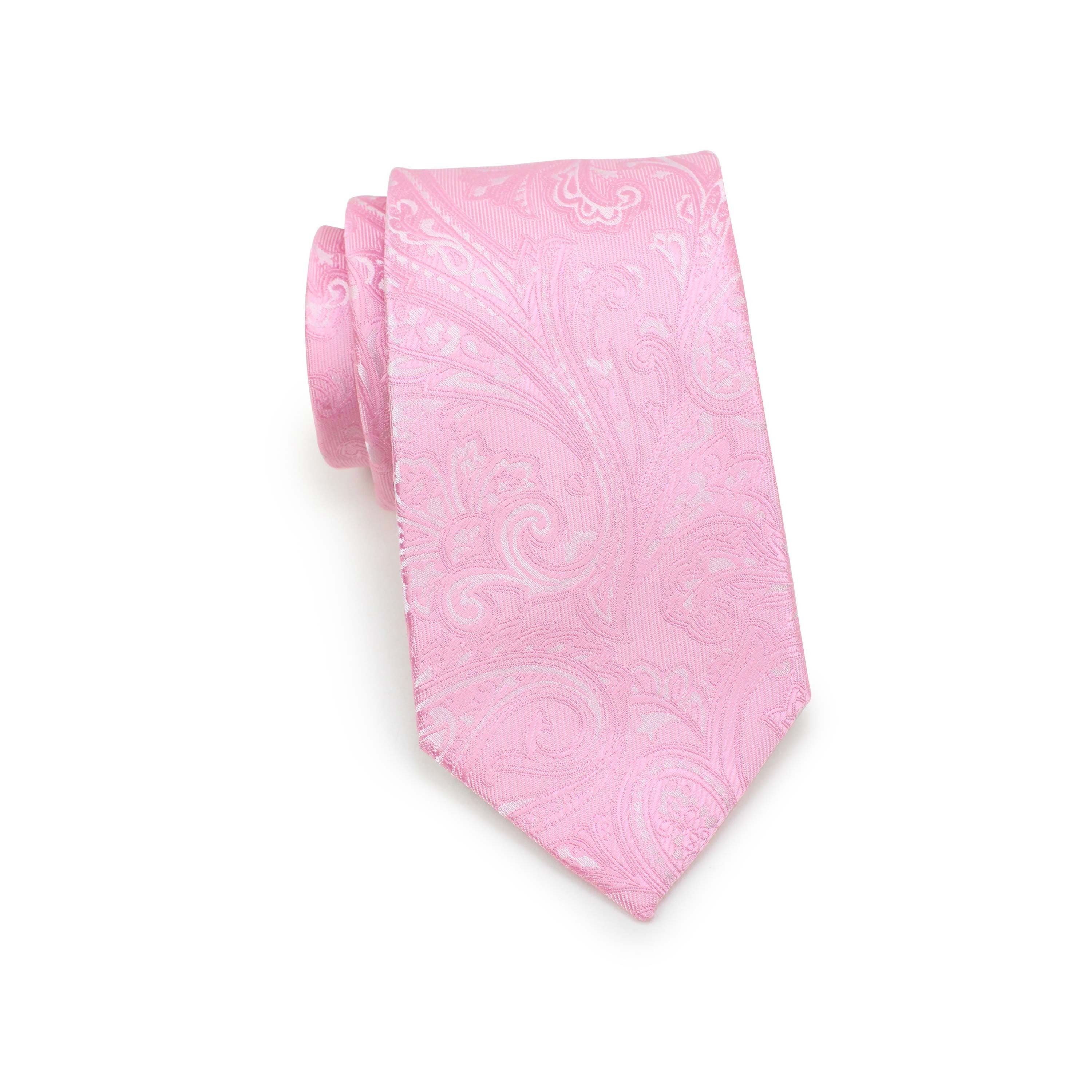 Carnation Pink Tie Set | Elegant Paisley Tie Set in Carnation Pink ...