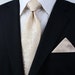 Necktie Set in Champagne | Men's Tie and Pocket Square Set in Ivory ...