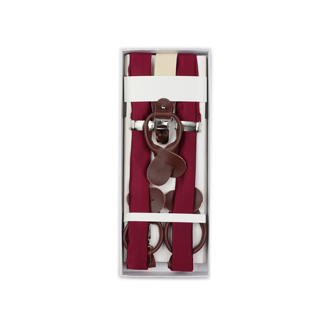 Burgundy Suspender + Tie Set | Wedding Suspender and Necktie Set in ...