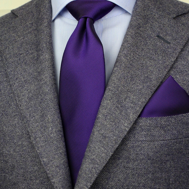 Regency Purple Pocket Square | Mens Wedding Hanky in Solid Regency ...
