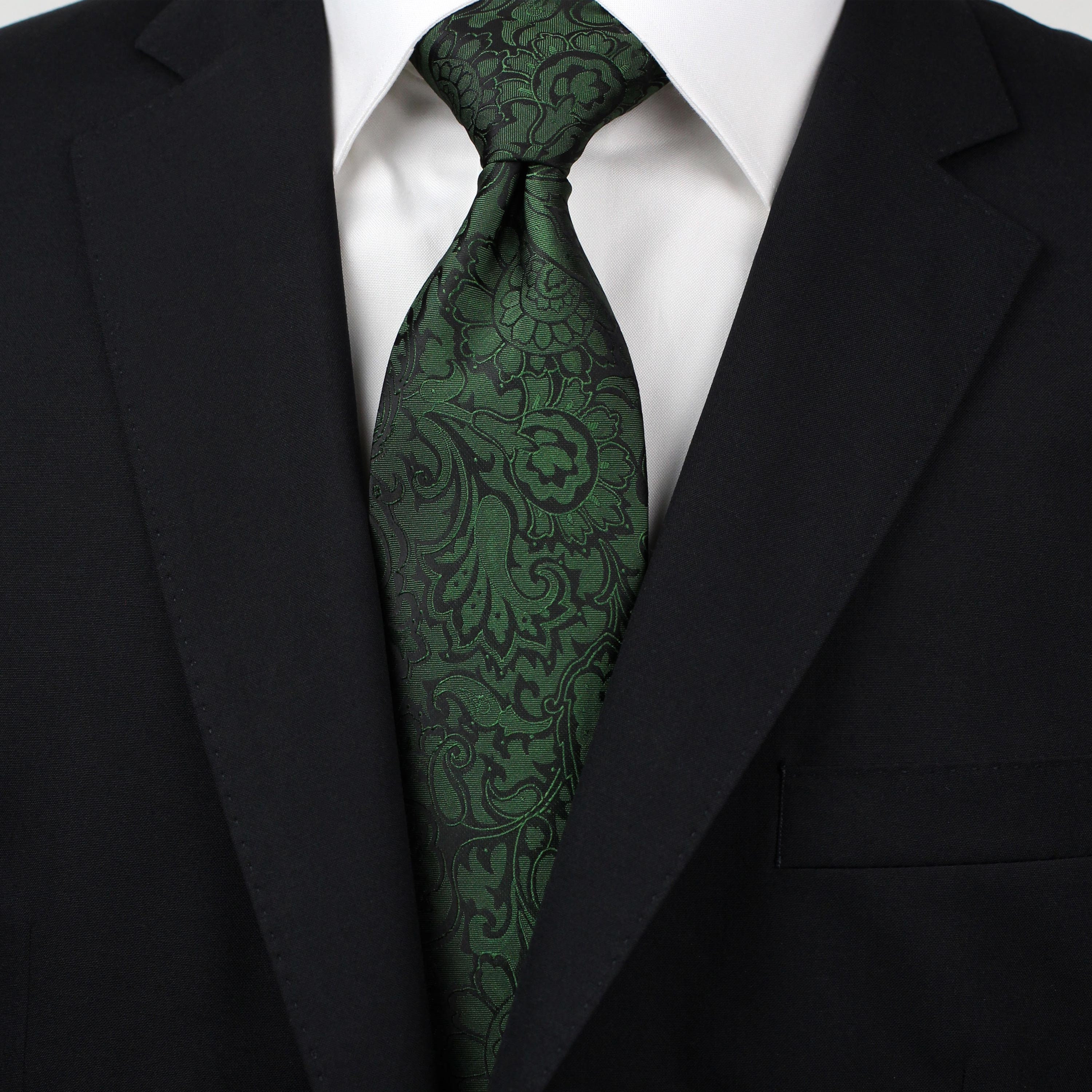 Forest Green Paisley Tie | Forest Green Paisley Necktie | Mens Paisley ...