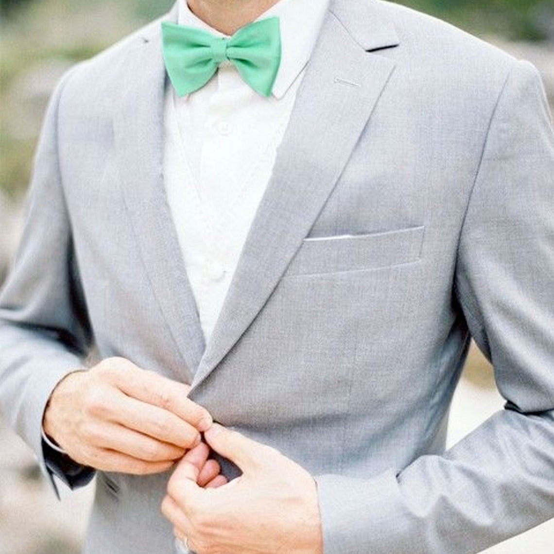 Mint Green Bow Tie | Solid Color Bowtie in Bright Mint Green ...