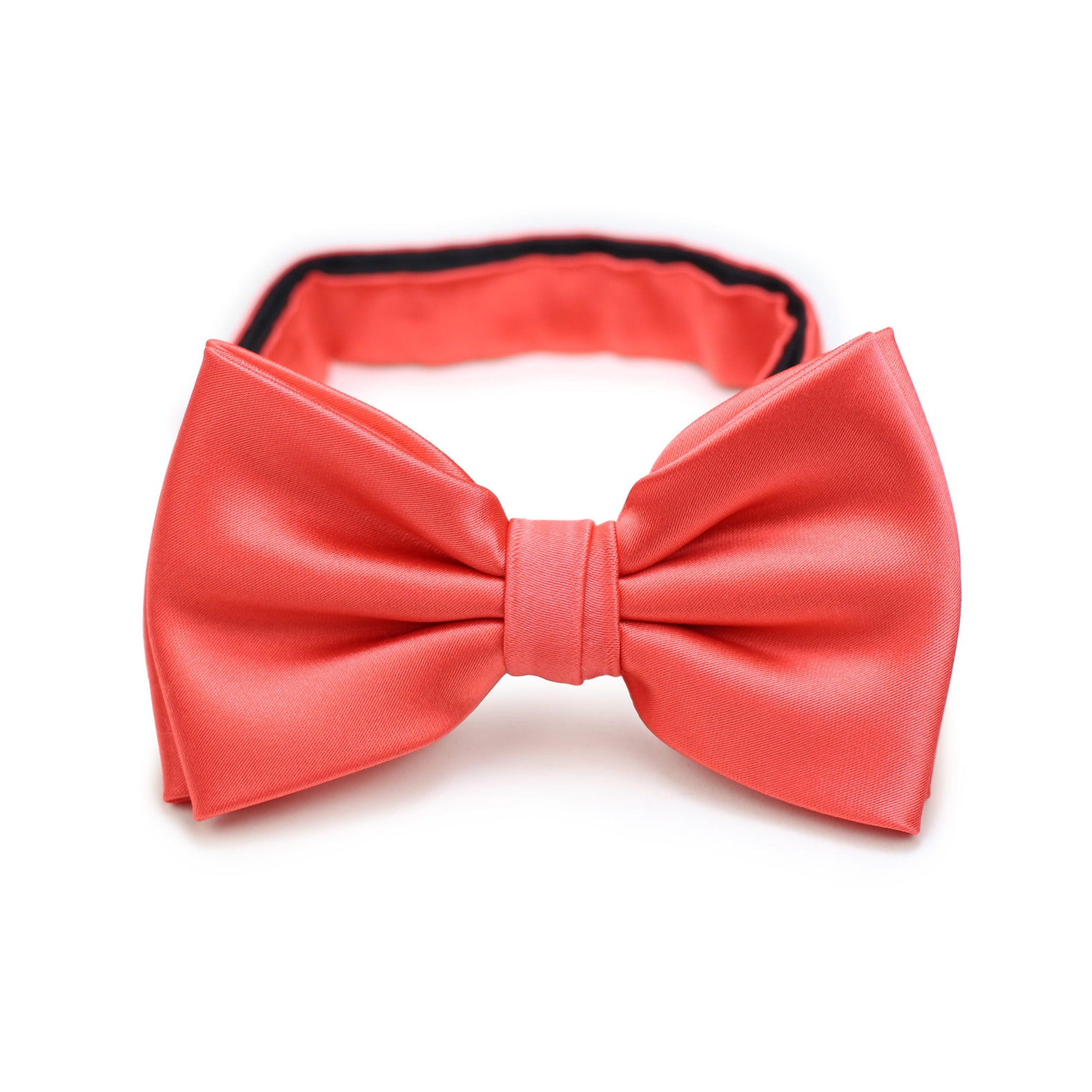 Neon Coral Tie Set | Necktie and Pocket Square Set in Neon Coral ...