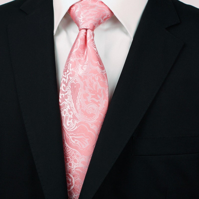 Tulip Tie Tulip Pink Paisley Ties Mens Necktie in Tulip - Etsy
