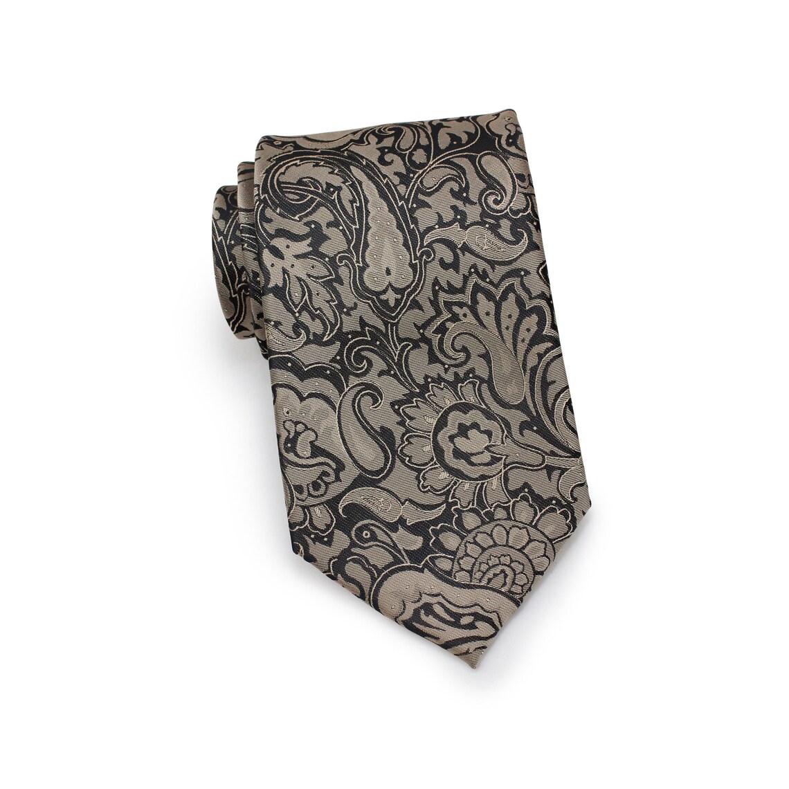 Bronze Paisley Tie | Elegant Bronze Mens Tie With Paisley Design ...