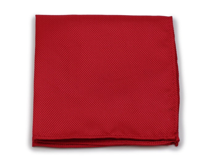 Red Pocket Square | Solid Cherry Red Mens Pocket Square | Matte ...