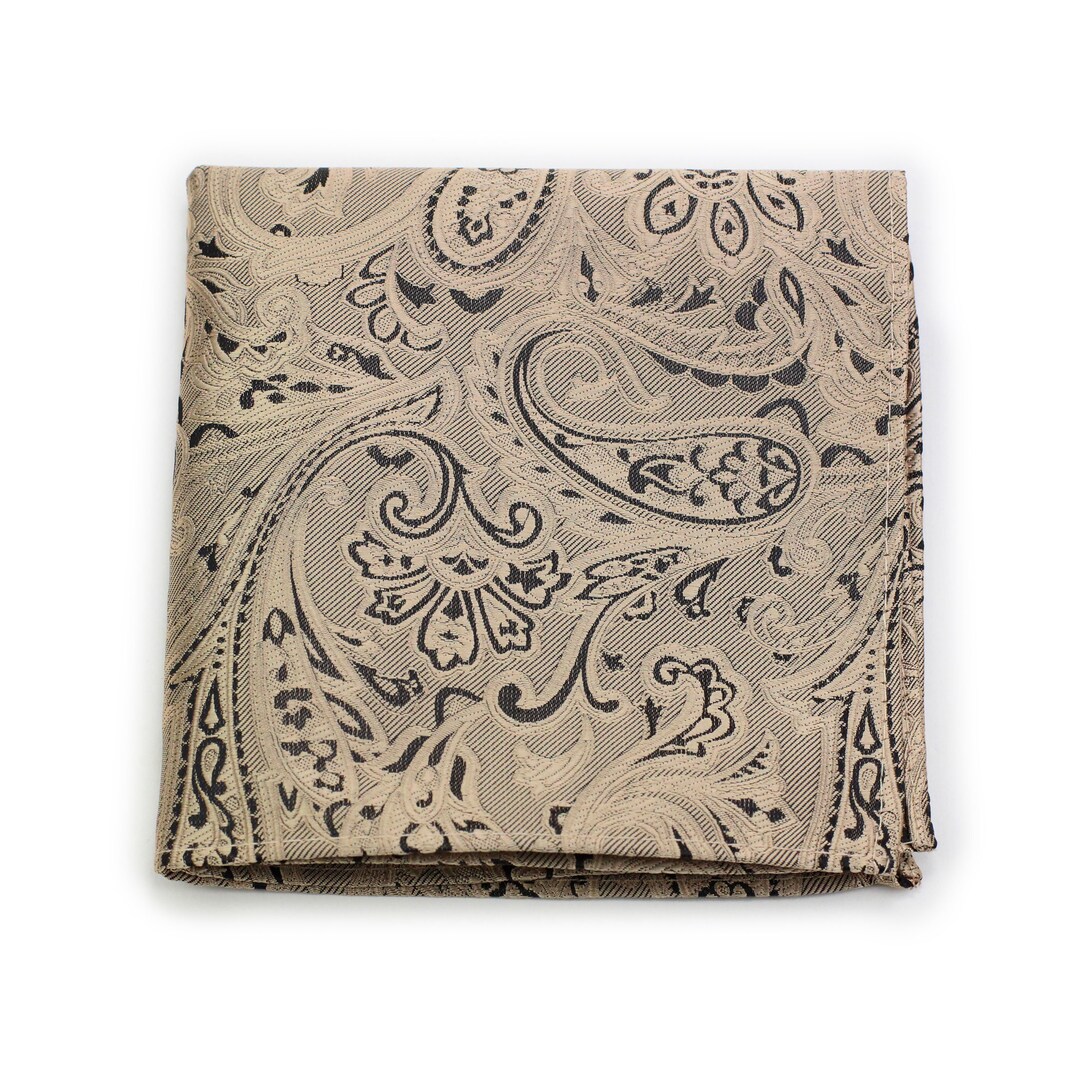 Bronze Gold Paisley Hanky | Formal Suit Hanky in Bronze Gold Paisley ...
