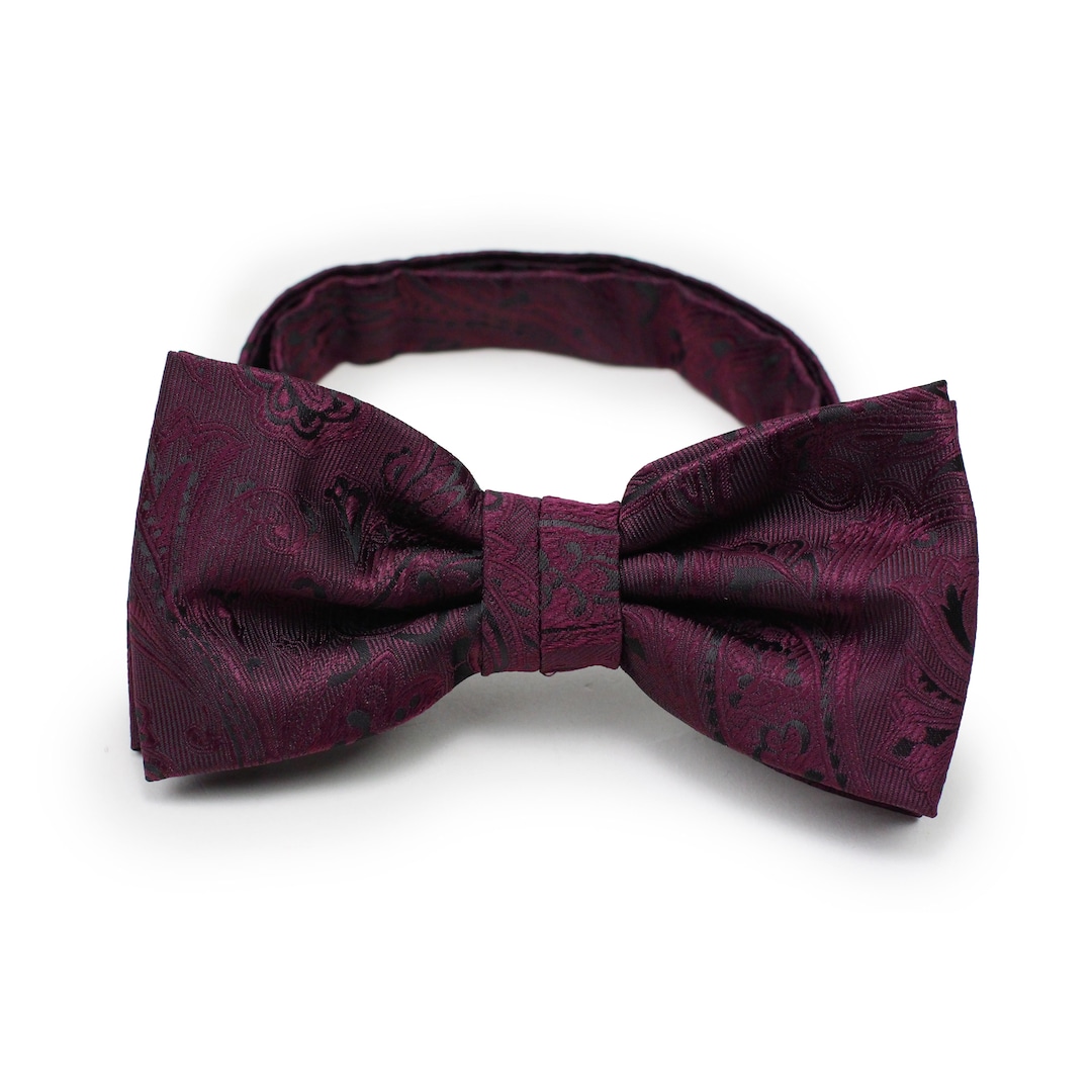 Wine Red Bow Tie | Formal Paisley Bow Tie in Elegant Wine Red - Etsy