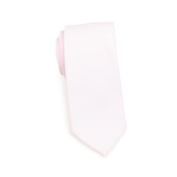 Blush Pink Skinny Tie Matte Linen Textured Tie in Blush Pink | Etsy