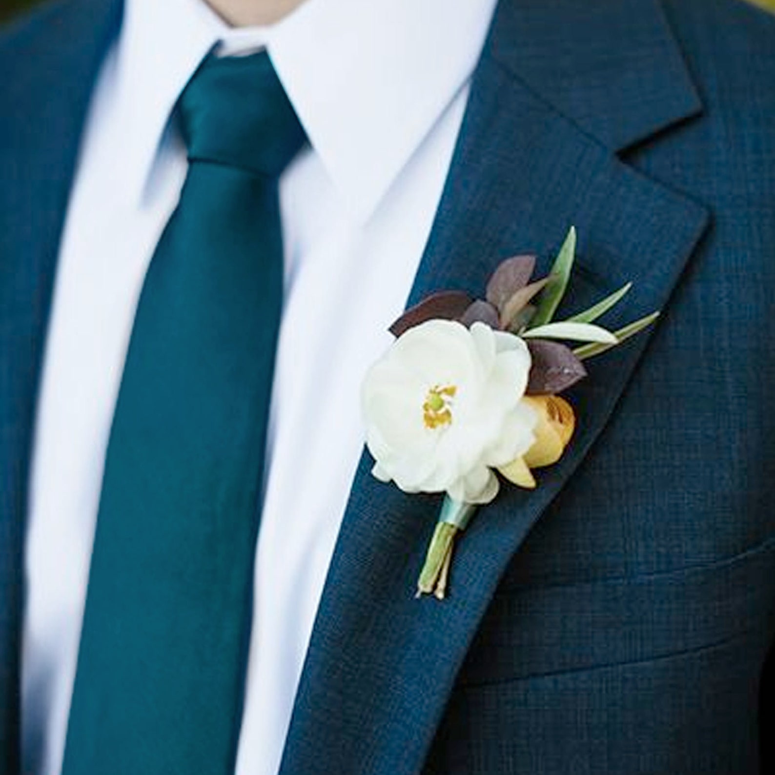 Peacock Tie | Men's Necktie in Peacock Teal | Dark Teal Blue Tie in ...