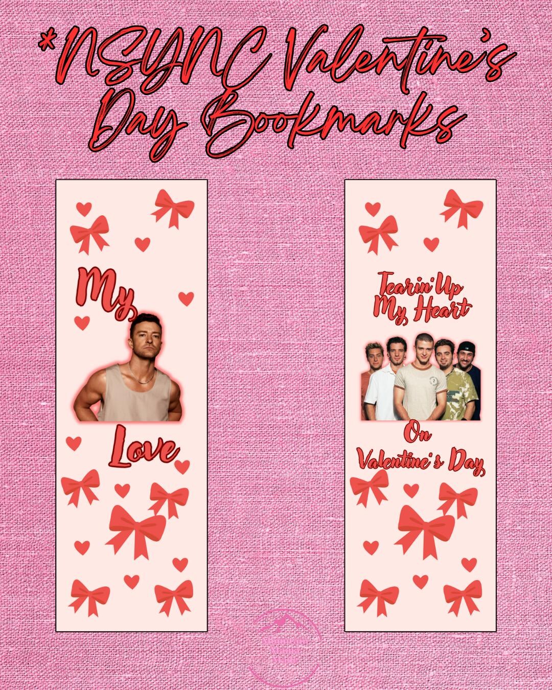 NSYNC Justin Timberake Valentine”s Day Bookmarks: Handmade Laminated ...