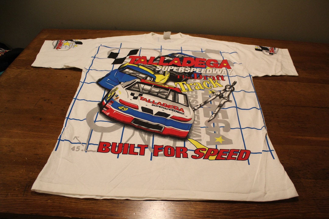 Vintage Talladega Speedway NASCAR All Over Print White T Shirt - XL - Etsy