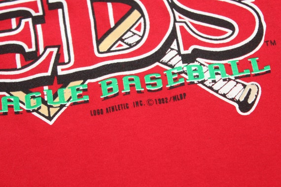 Vintage 1992 Logo Athletics Cincinnati Reds MLB Red T… - Gem
