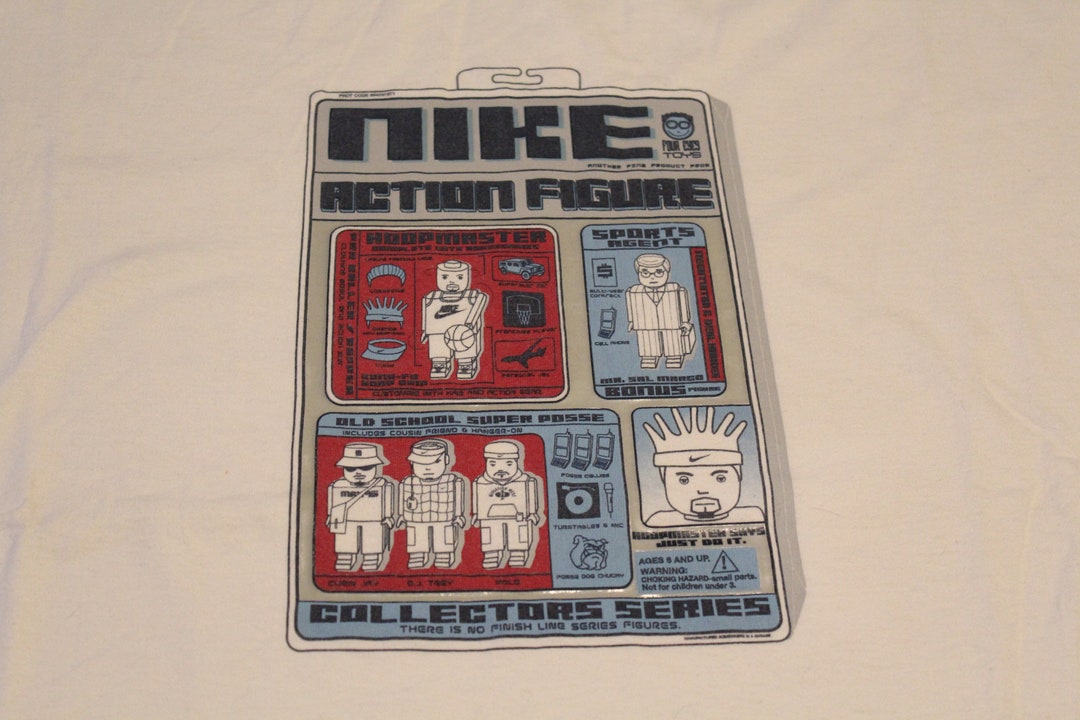 Vintage Nike Action Figure Graphic T Shirt Size XL White- Silver Tag - Etsy