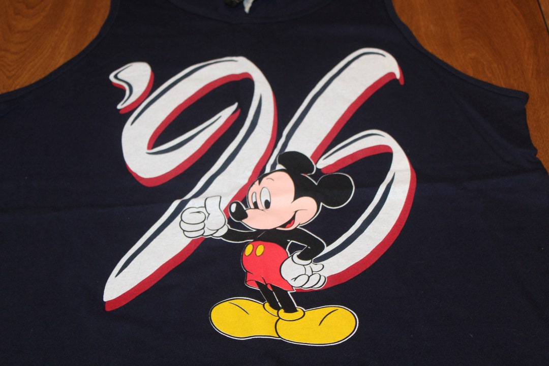Vintage 1996 Disney Designs Mickey Mouse Graphic Tank Top Made USA Mens ...