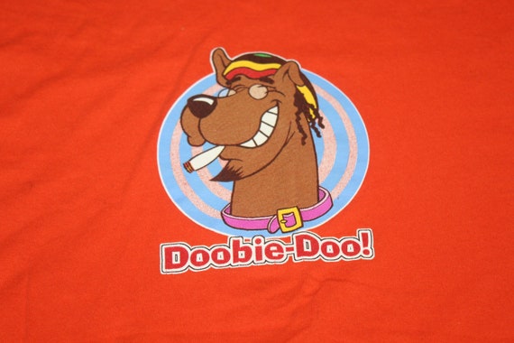 Vintage 90s Doobie Doo Scooby Doo Weed Orange T Shirt… - Gem