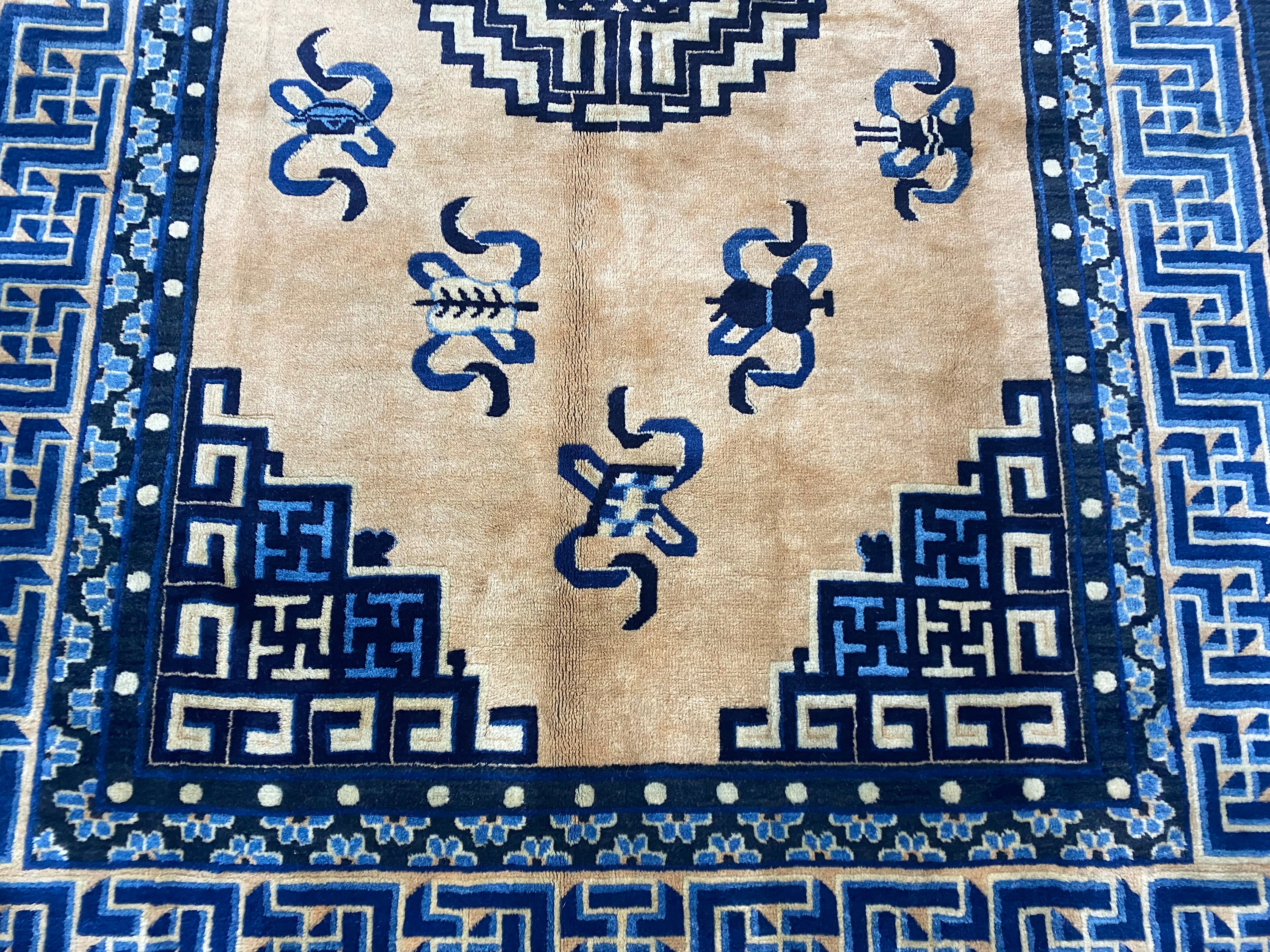 Ground Color Cream, China Rug, Chinese Rug, Antique China Rug, Oriantal ...