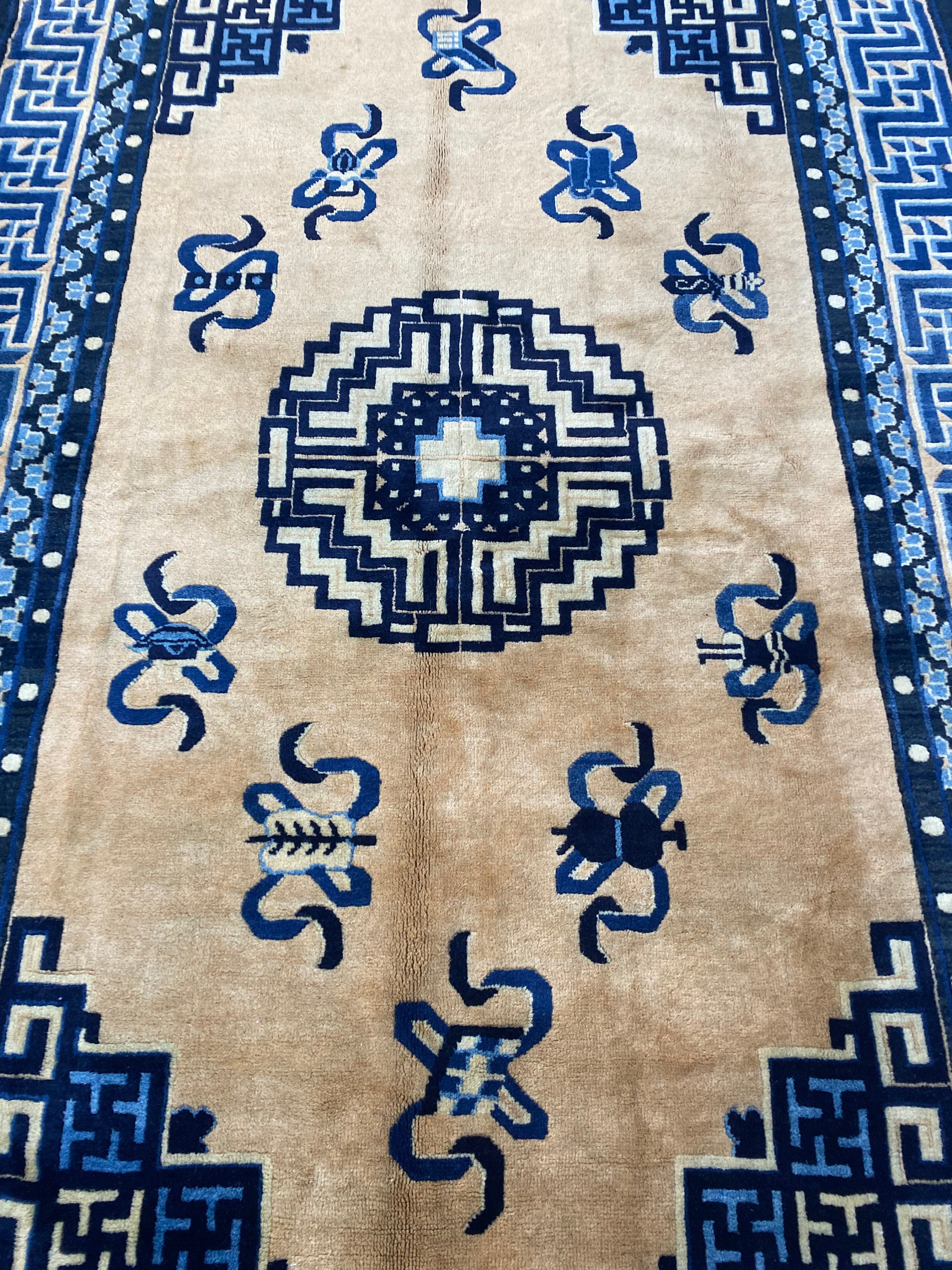 Ground Color Cream, China Rug, Chinese Rug, Antique China Rug, Oriantal ...