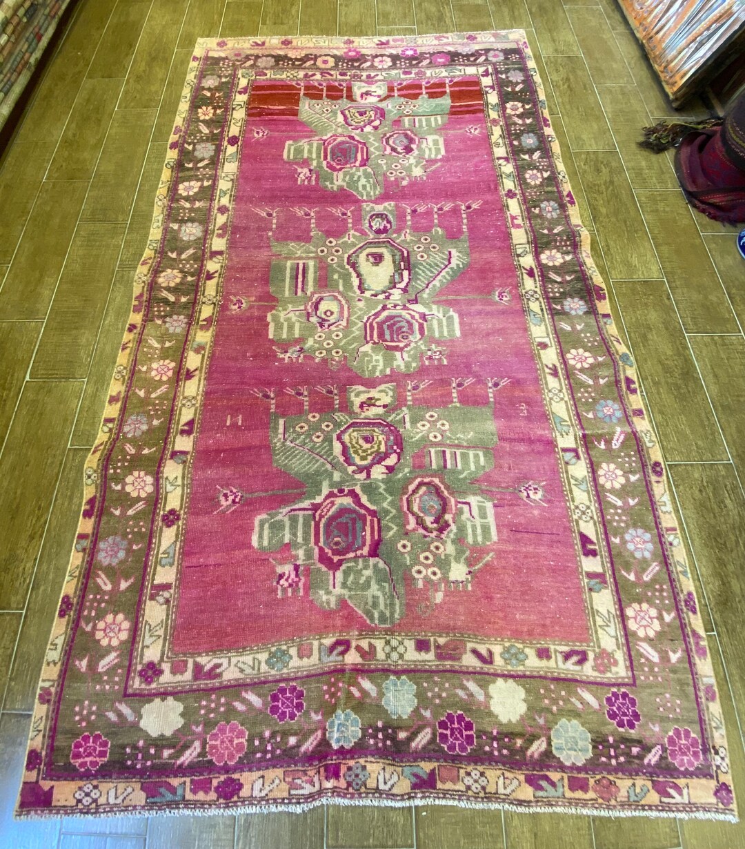 V ,caucasian Karabag Rug, Antique Rug Old Rug, Vintage Rug, Floor Rug ...