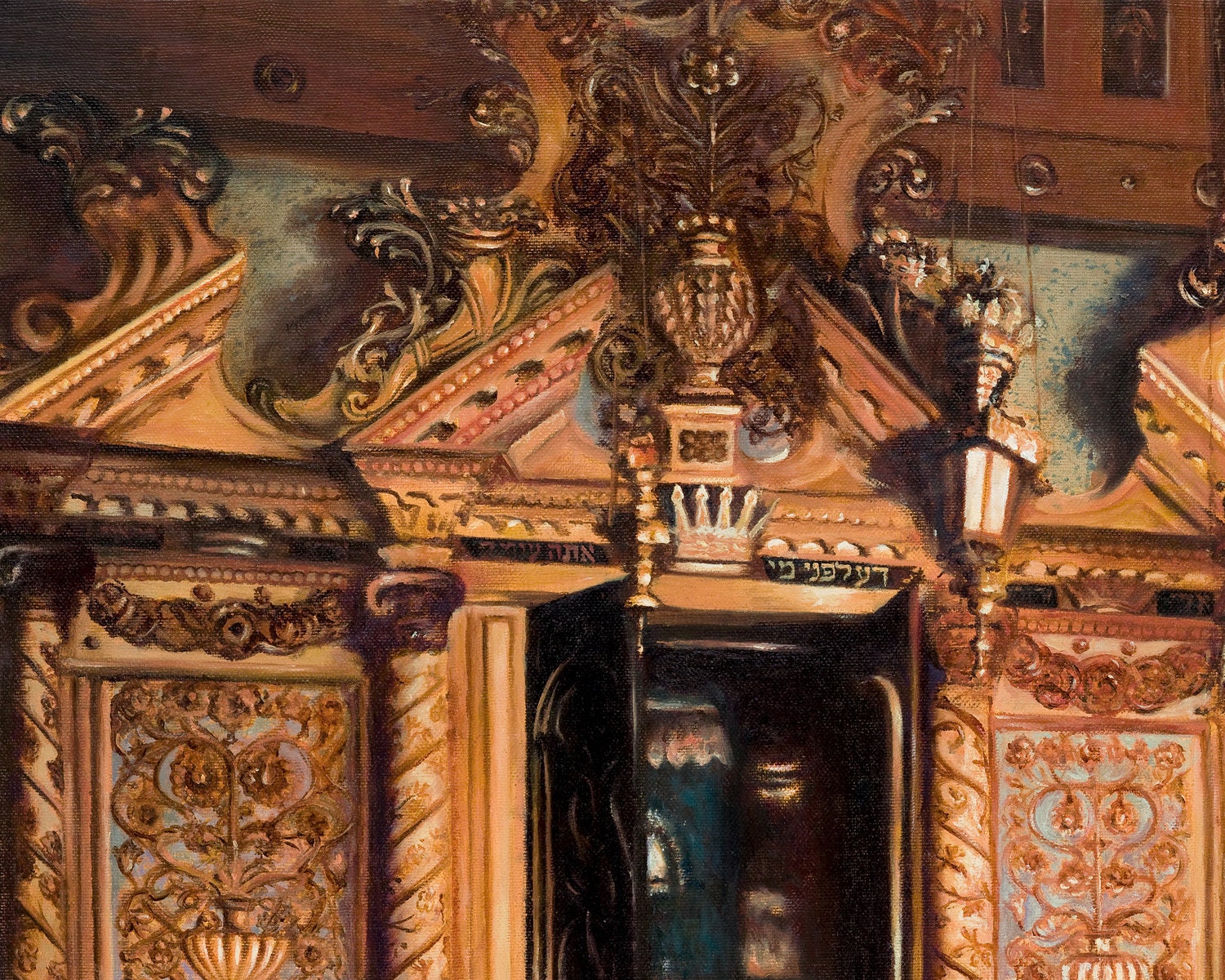 Elul Scene in the Synagogue Oil Painting Shofar Torah Scroll - Etsy