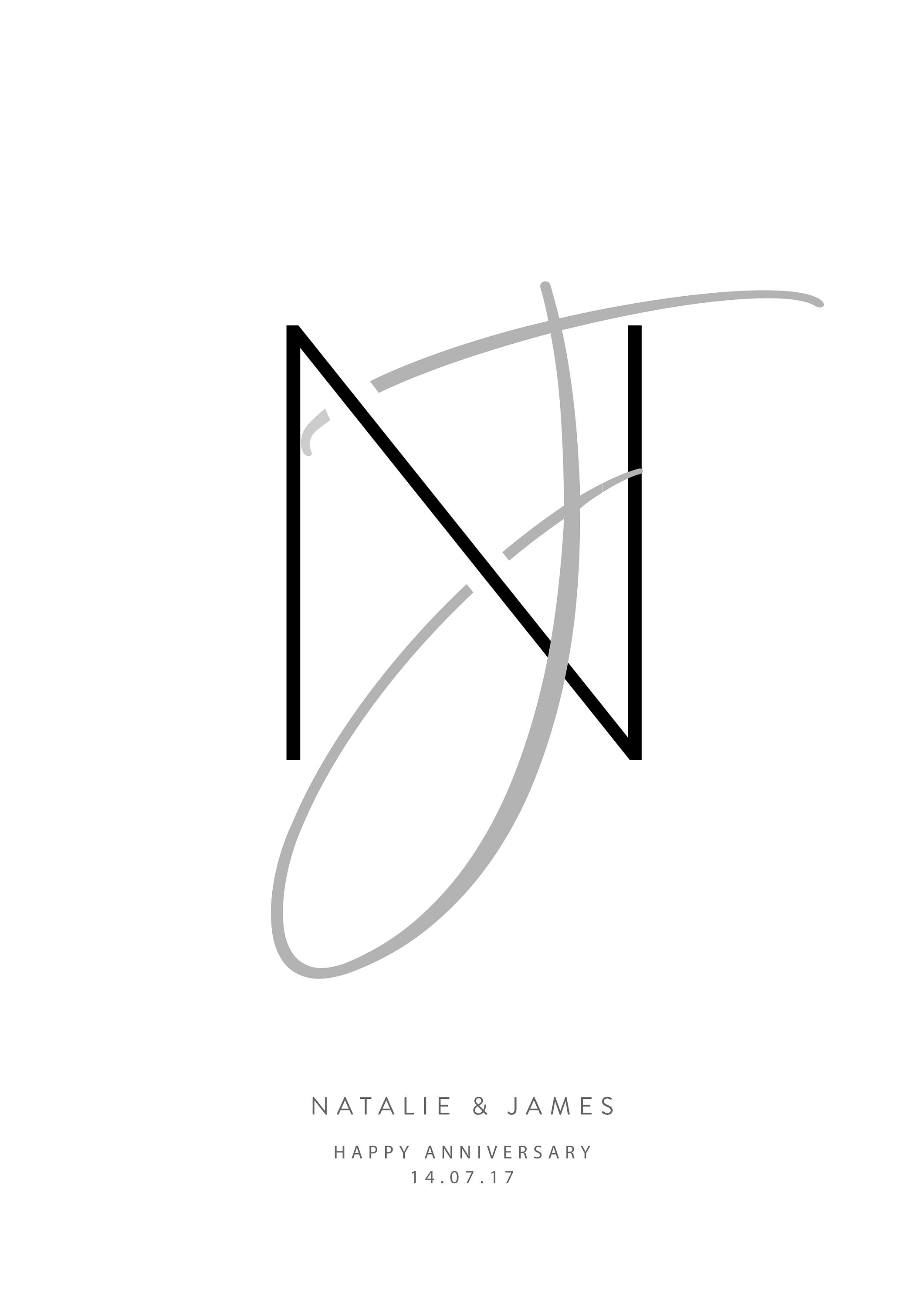 Overlapping Initials/monogram/typography Print/wedding - Etsy Australia