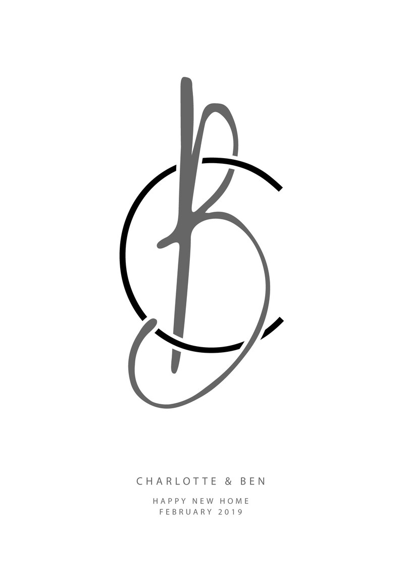 Overlapping Initials/monogram/typography Print/wedding - Etsy