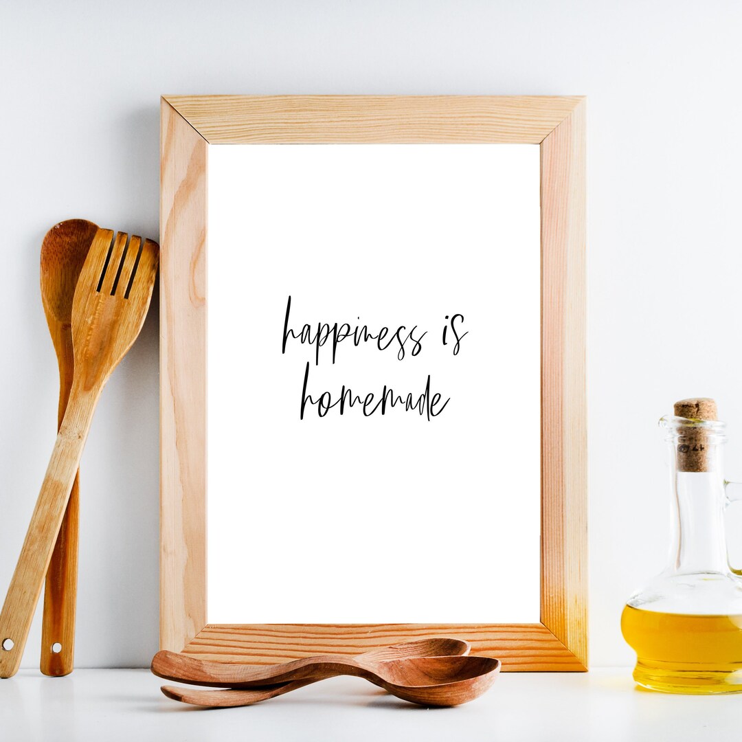 Happiness is Homemade Typography Print // New Home Gift // Birthday ...