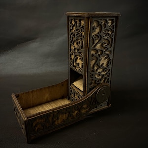 Collapsable Dice Tower | Dnd Laser Engraved Dice Box | Dnd Gift | Dice ...