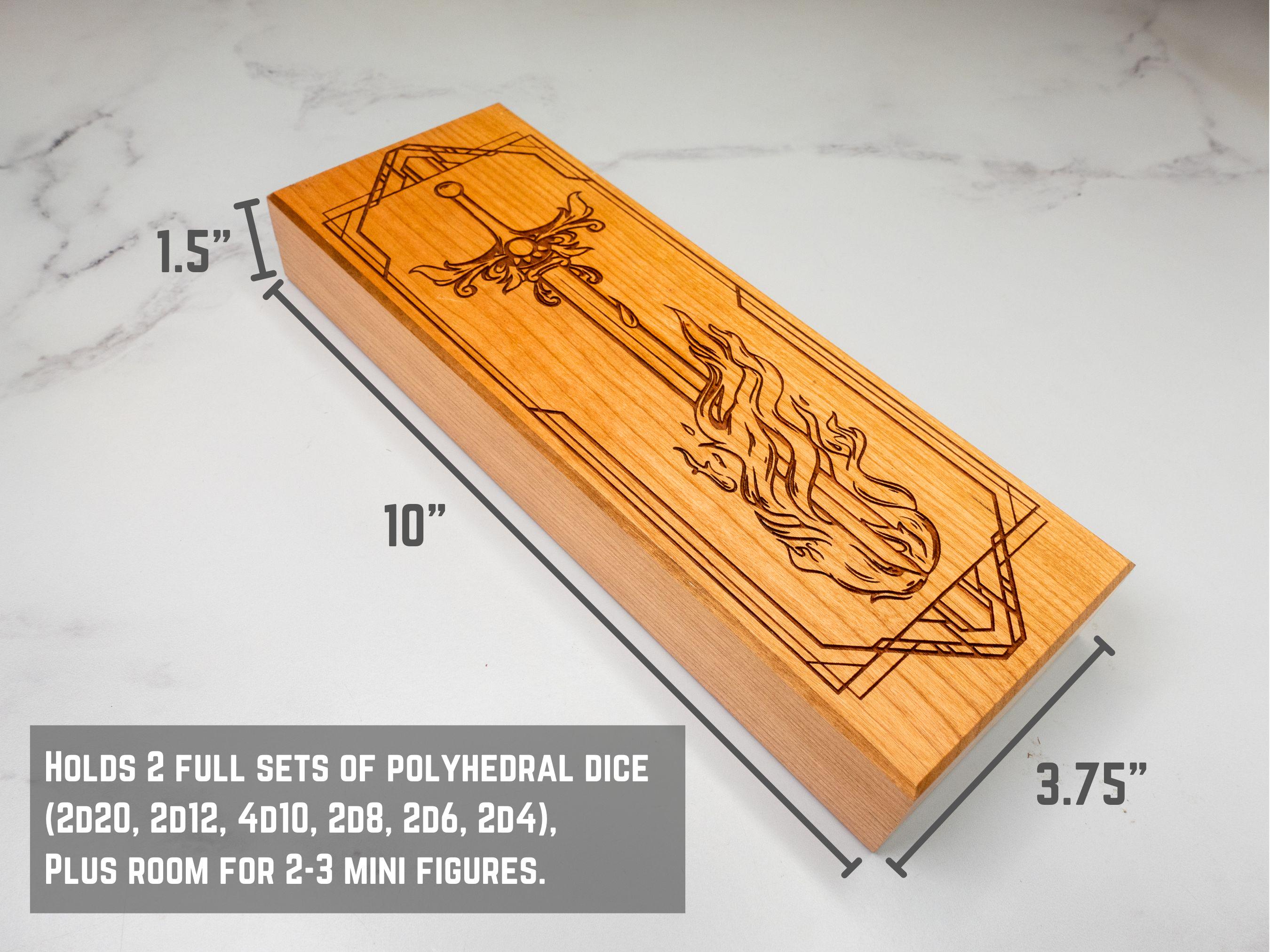 Dice Box | Flaming Sword | Dnd Laser Engraved Dice Box | Dnd Gift ...