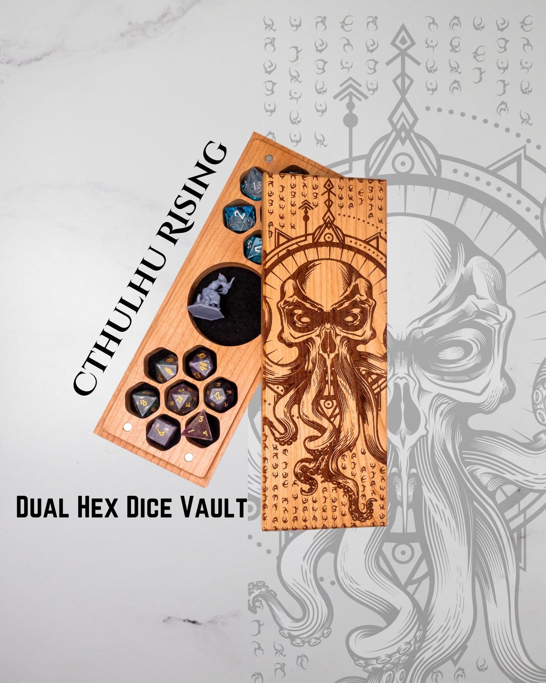 Dice Box | Cthulhu Rising | Laser Engraved Dice Box | Dnd Gift | Dice ...
