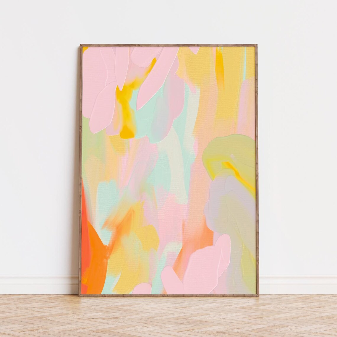Abstract Painting Printable Wall Art - Brush Strokes, Bright, Summer ...