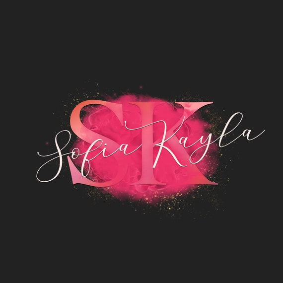 Pink Watercolor Smoke Logo Signature Logo Premade Logo - Etsy
